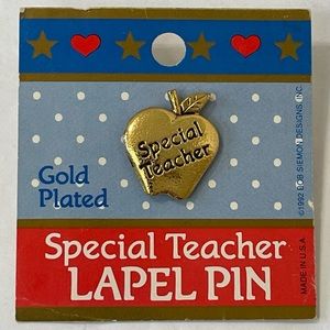 Jewelry | Vintage Special Teacher Lapel Pin 34 Gold Plated Apple ...